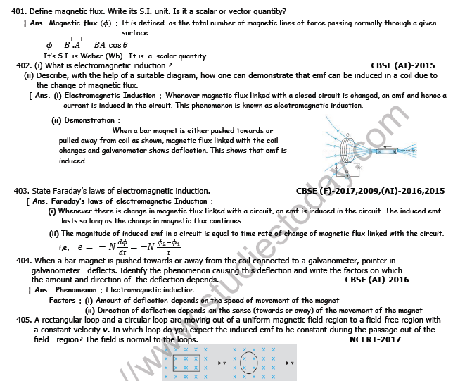CBSE Class 12 Physics Electromagnetic Induction And Alternating Current Worksheet Set B
